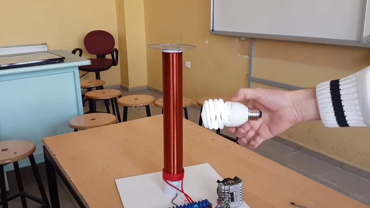 TÜBİTAK bilim fuarı için yaptığım tesla bobini - YouTube