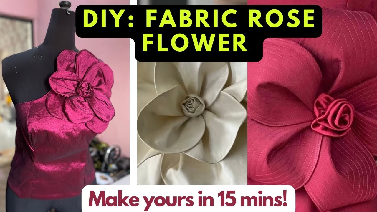 DIY: HOW TO MAKE A TRENDY FABRIC ROSE FLOWER - YouTube