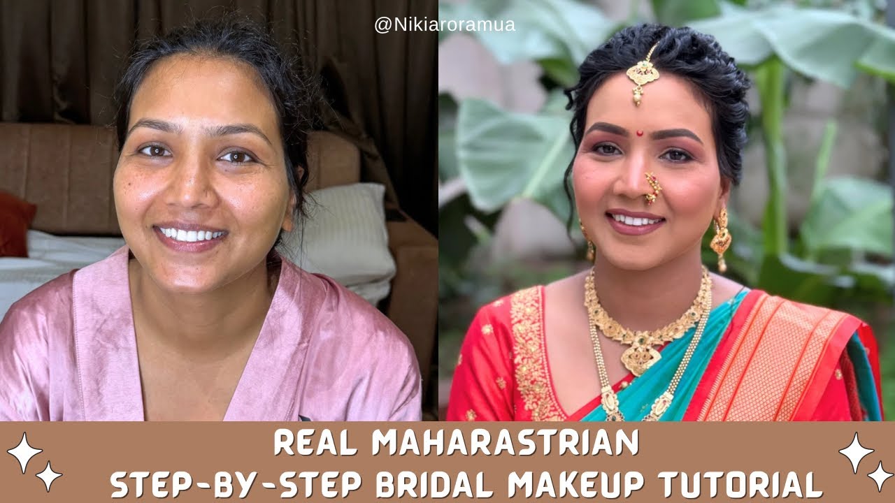 Step-by-Step Real Maharashtrian Bridal Makeup Tutorial | Authentic ...