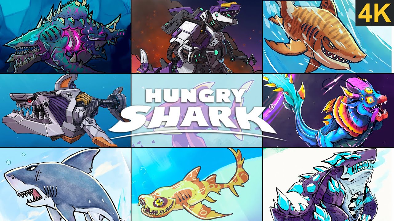 HUNGRY SHARK | HOW TO DRAW SHARKS COMPILATION THROUGH THE YEARS ...
