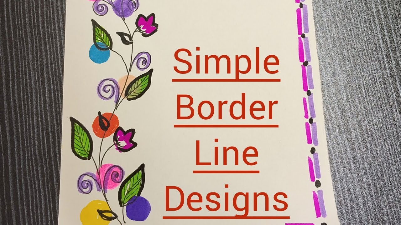 Sree Sree Arts- Simple border line designs, project work designs #art# ...