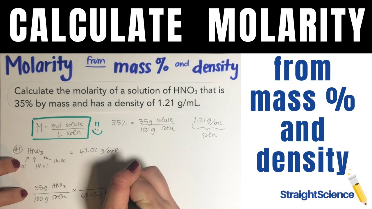 Molarity From Mass And Density Calculate Molarity From Mass Percent