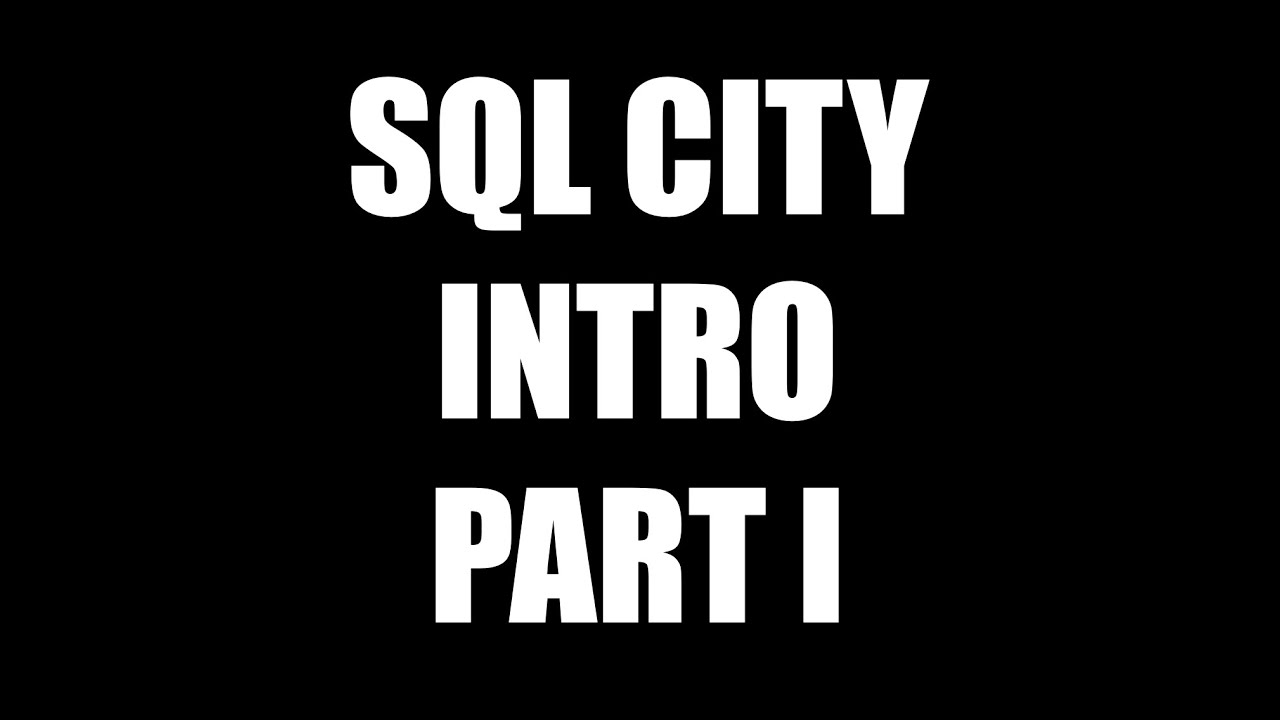 SQL City - Intro Part I - YouTube