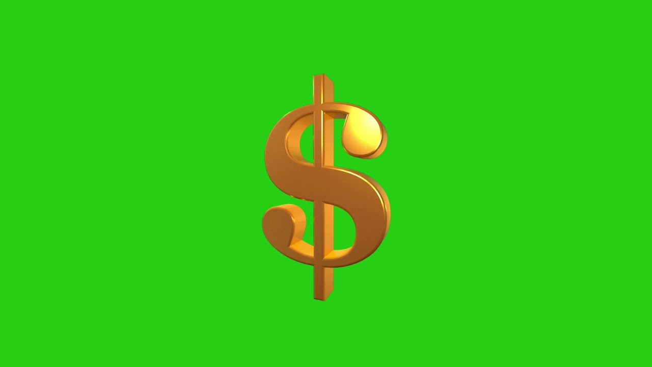 dollar sign green screen video - YouTube