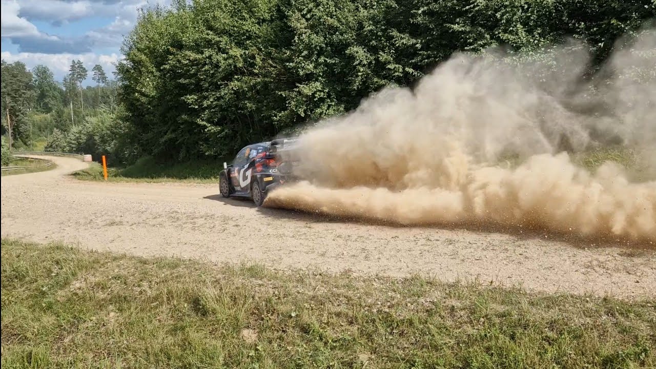 WRC Tet Rally Latvia 2024 ss13 Podnieki nice slides, two corners - YouTube