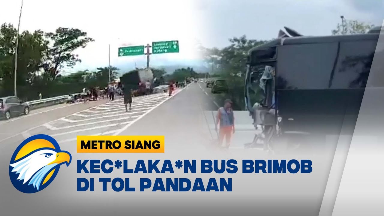 Bus Brimob Alami Kec*lak*an di Tol Pandaan - [Metro Siang] - YouTube