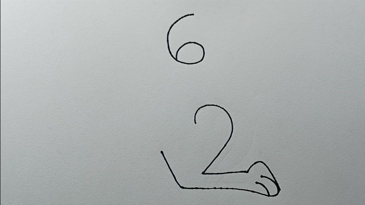 how to draw a cute dog from number 6 and 2 🐶 very easy step by step ...