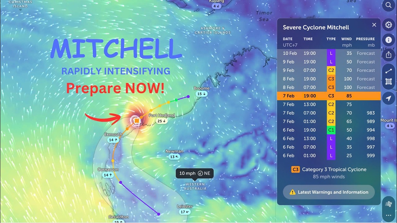 WARNING! Cyclone Mitchell rapidly intensifying, Australians prepare now ...