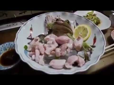 Strange food Frog sashimi's Japanese - YouTube