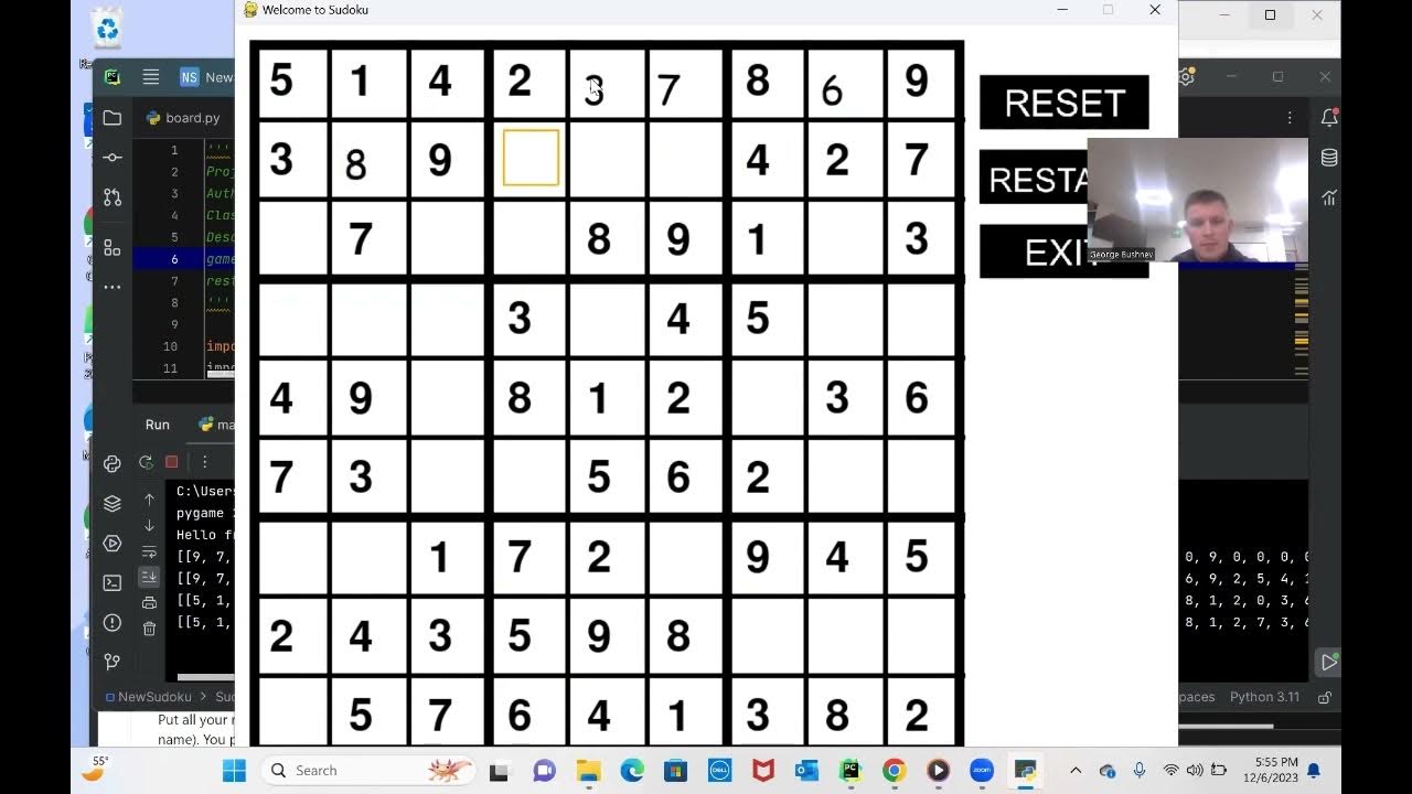 Sudoku Game Python 3 Youtube