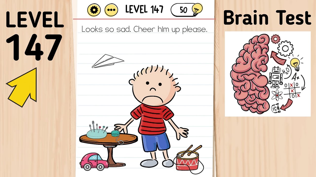 Brain Test Level 147 Looks So Sad. Cheer Him Up Please. - YouTube