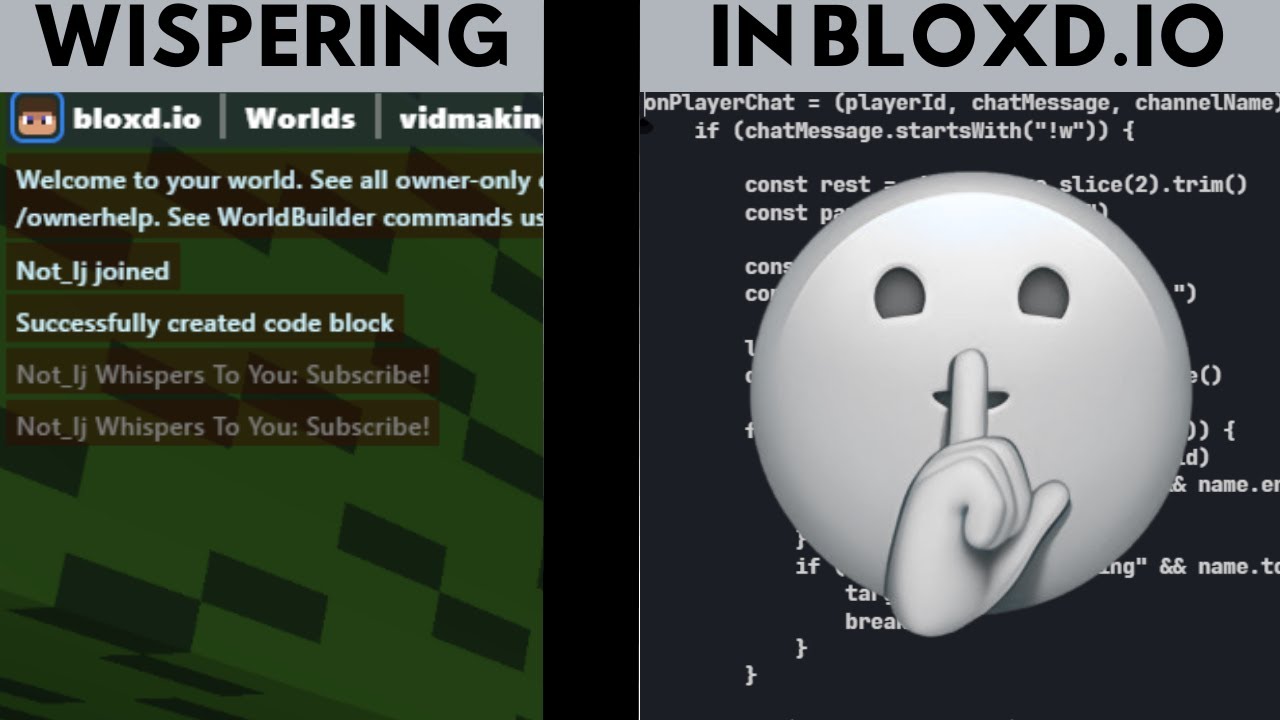I Made Whispering In Bloxd.io! || Bloxd.io Code! | World Code - YouTube