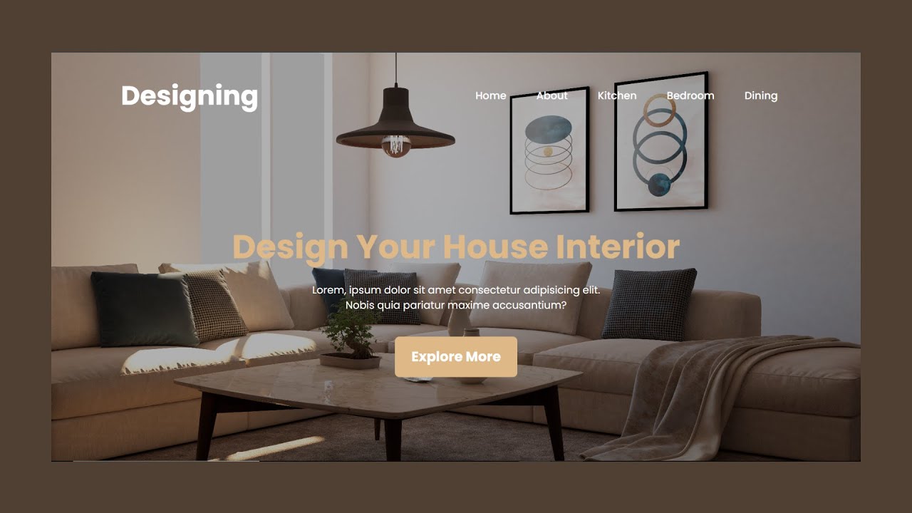 Interior Design Website Homepage using HTML & CSS | HTML CSS Project ...