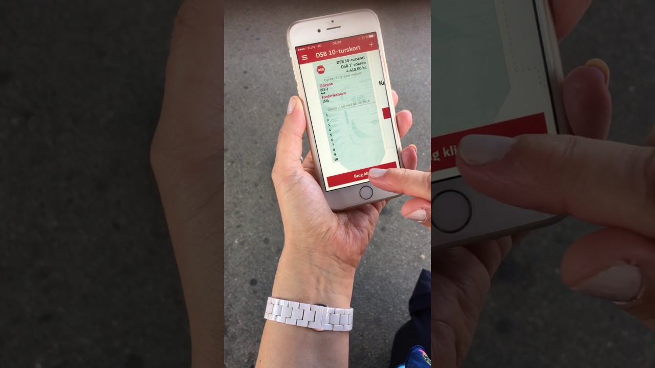 DSB billet app 10 turs kort - når du trykker "brug klip" - YouTube