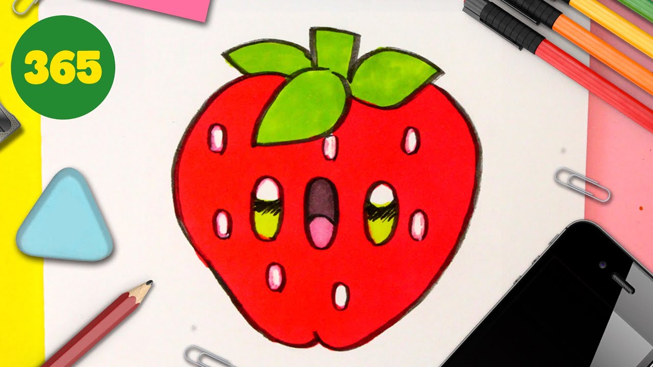 How to Draw a Cute strawberry Step by Step – Kawaii Drawing Tutorial ...