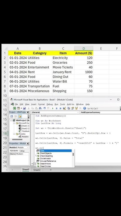 Automate Expense Summaries in Excel with VBA: Quick and Easy! 💸📊 #shortsvideo - YouTube