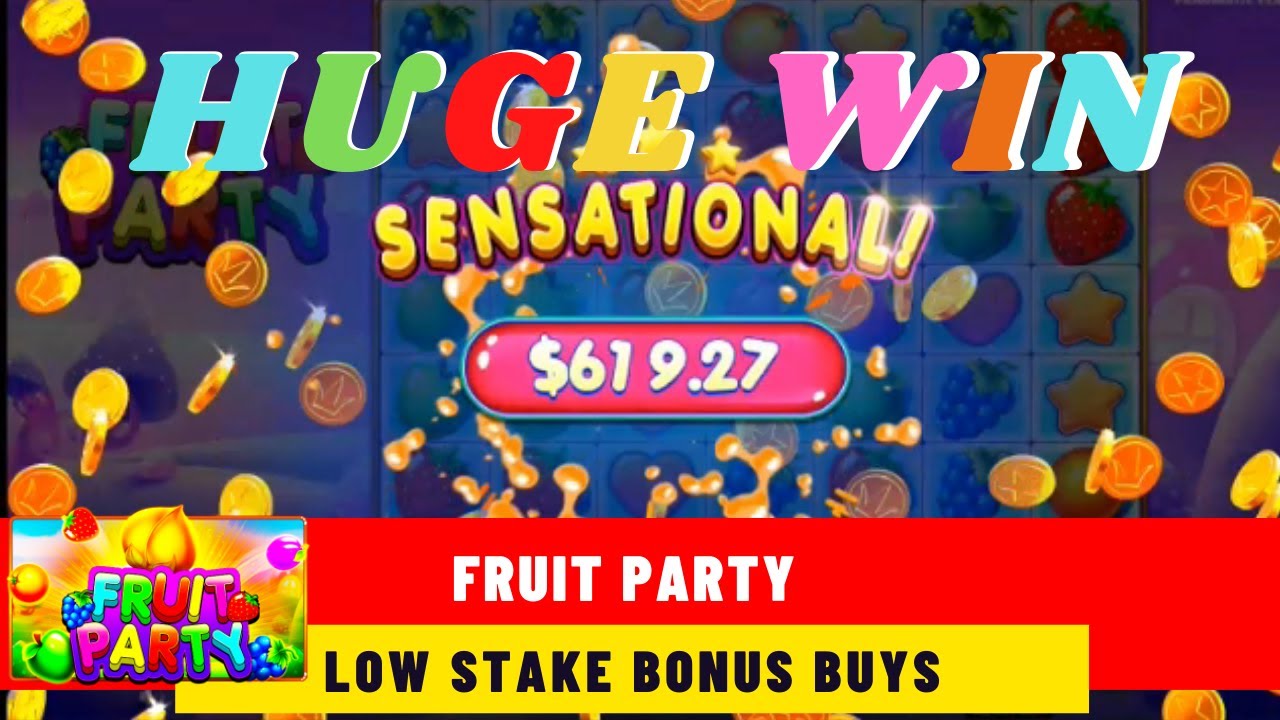 Another Huge Win on Fruit Party | Low Stake Bonus Buys - YouTube