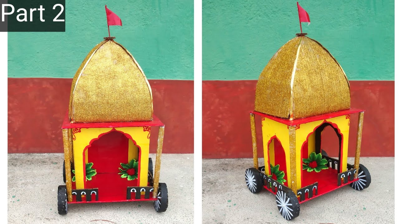 How To Make Rath At Home / Part 2 / simple Chariot Making / Subha Ratha ...