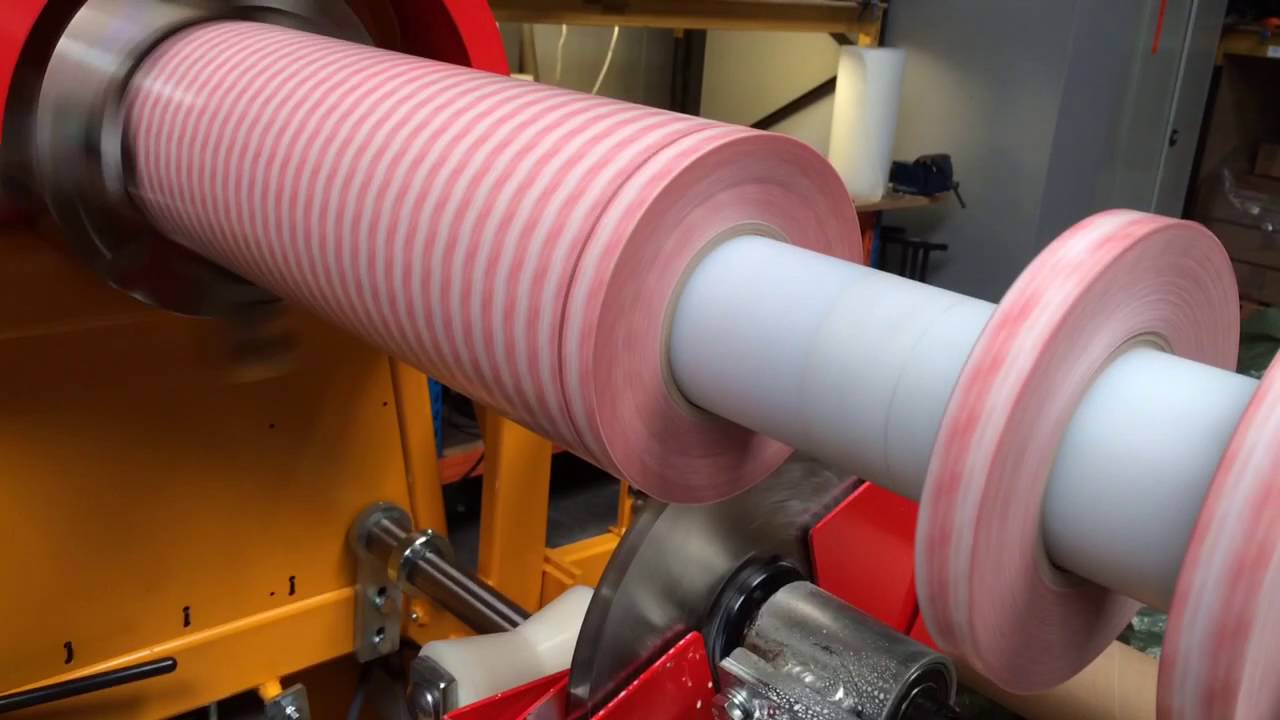 Slitting 3M double adhesives - YouTube