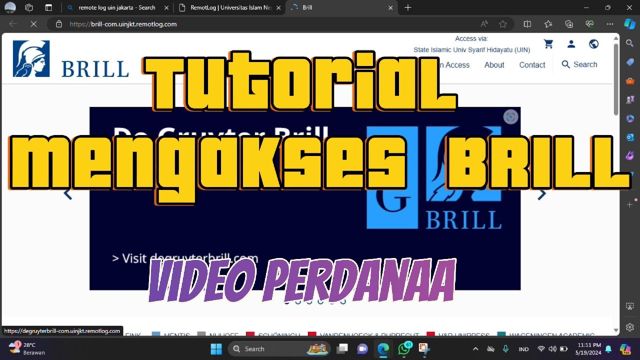 Tutorial Mengakses Jurnal Melalui BRILL - YouTube