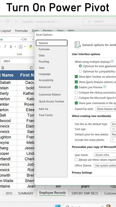 How To Activate Power Pivot Tab in Excel #excel - YouTube