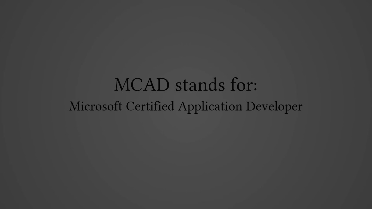 What Does "MCAD" Stand For? - YouTube