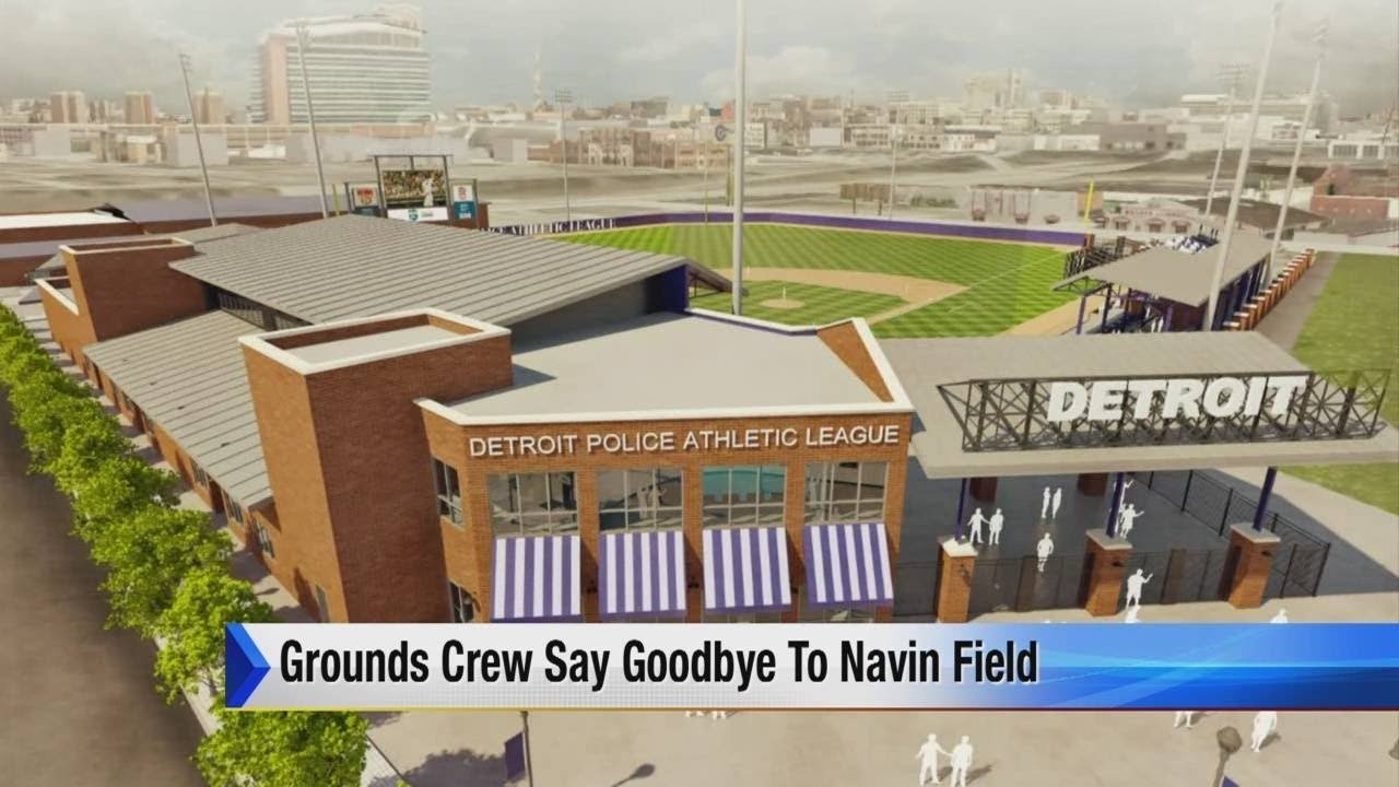 Ground crew say goodbye to Navin Field - YouTube