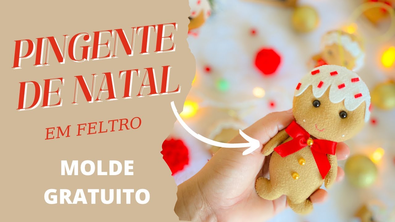 Pingentes de Natal em Feltro com MOLDE GRATUITO - FELTRO DESIGN - YouTube