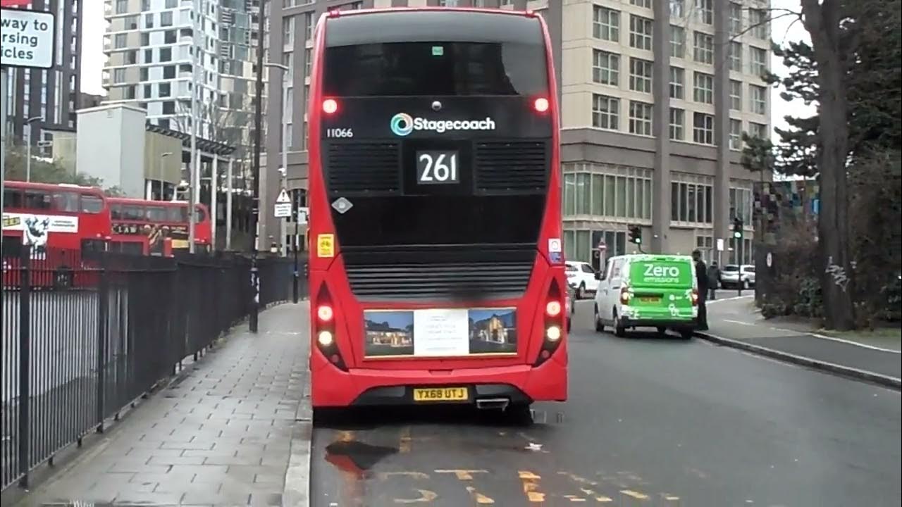 Enviro 400MMC SH Stagecoach London 11066 YX68UTJ on a Route 261 Reversing at Lewisham, Thurston ...