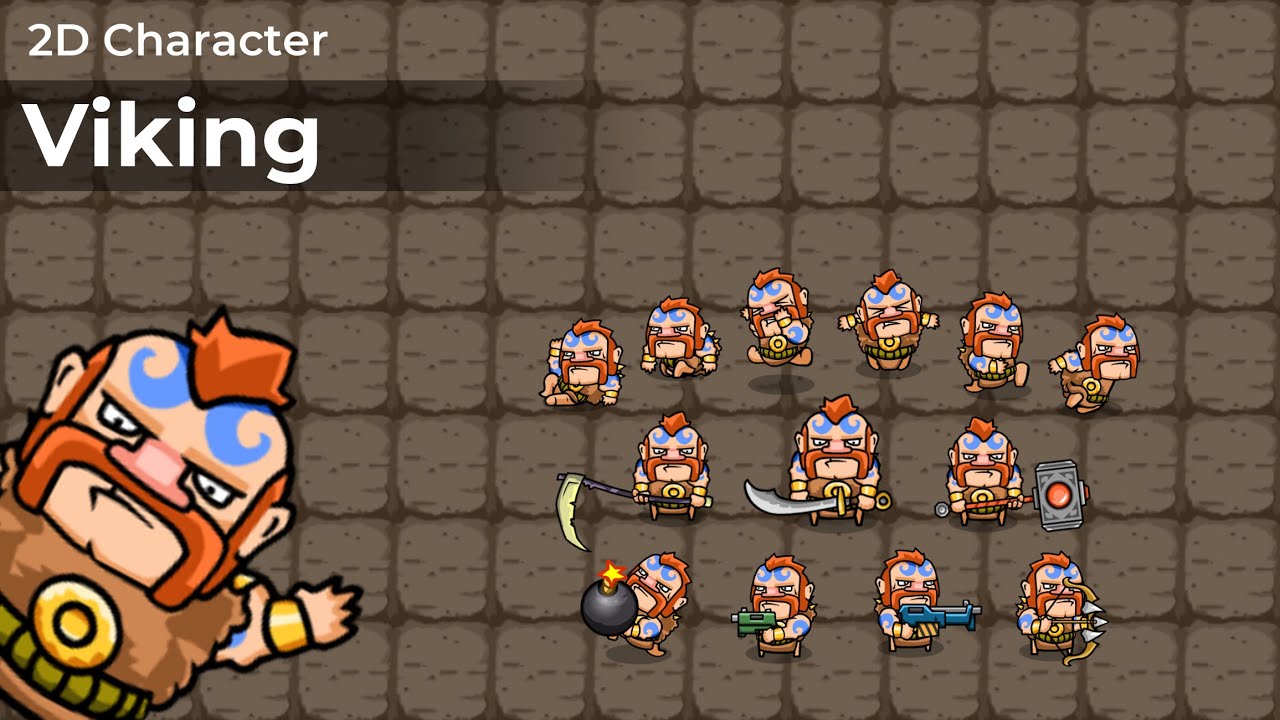 2D Character - Viking (Sprite Package Demo) - YouTube