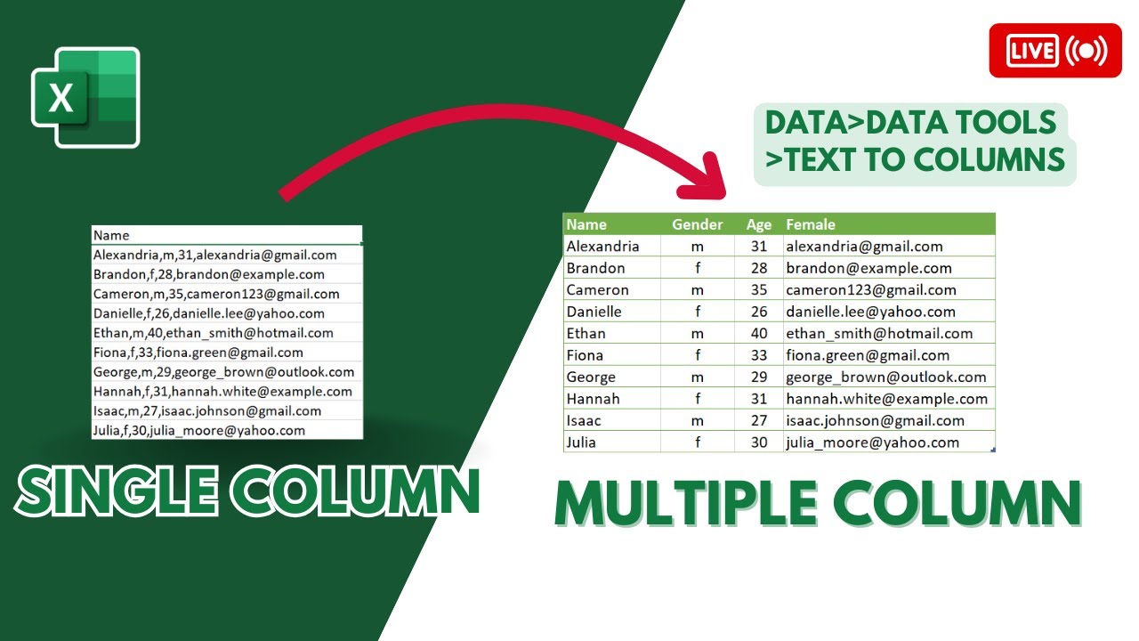 How to Split One Column into Multiple Columns in Excel - YouTube