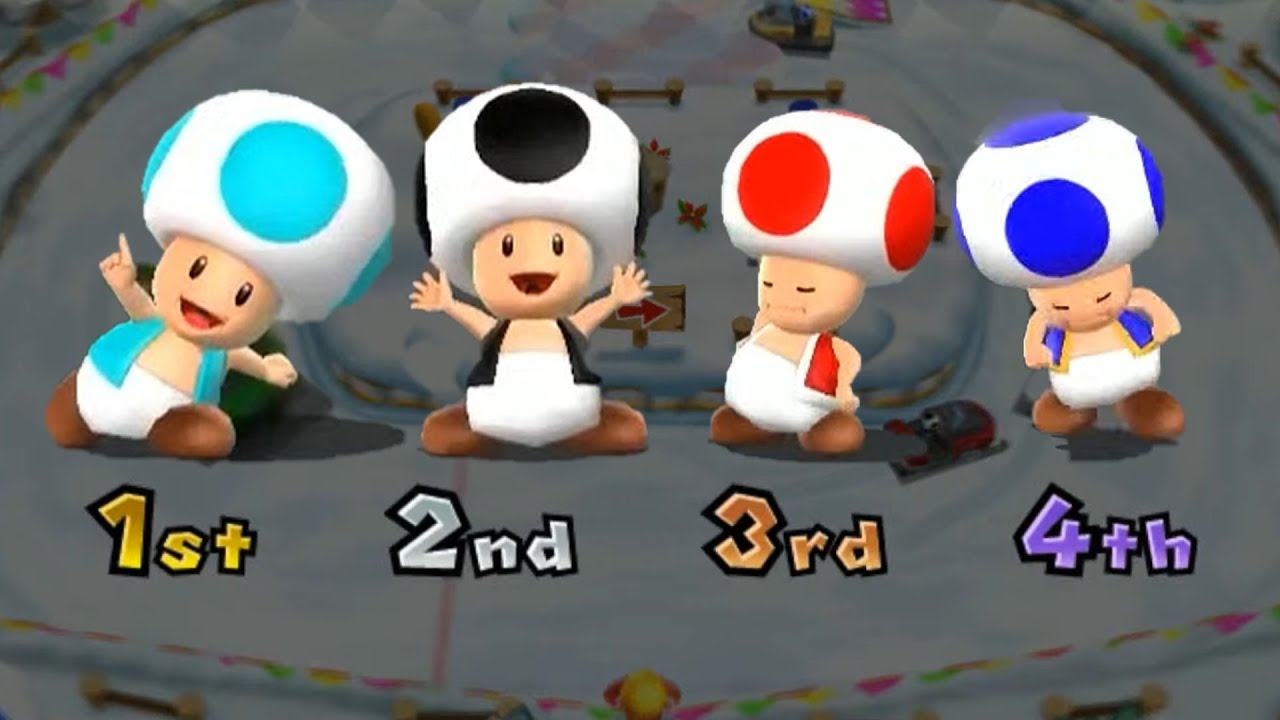 Mario Party 9 - Minigame - Toad Vs Mario Vs Yoshi Vs Shy Guy - YouTube