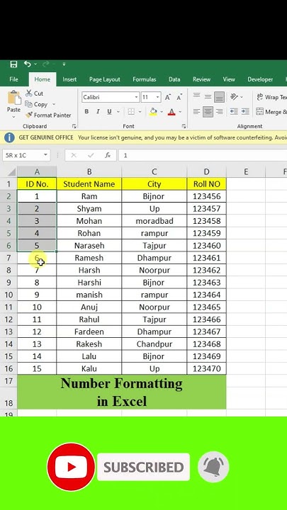 Number formating in excel - YouTube
