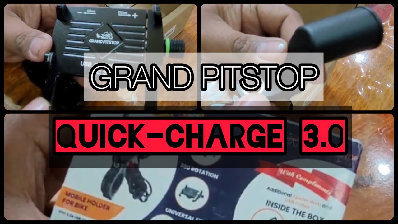 Quick Charge 3.0 || GRAND PITSTOP || Claw with Jaw Grip Aluminium Waterproof || Free Accessories ...
