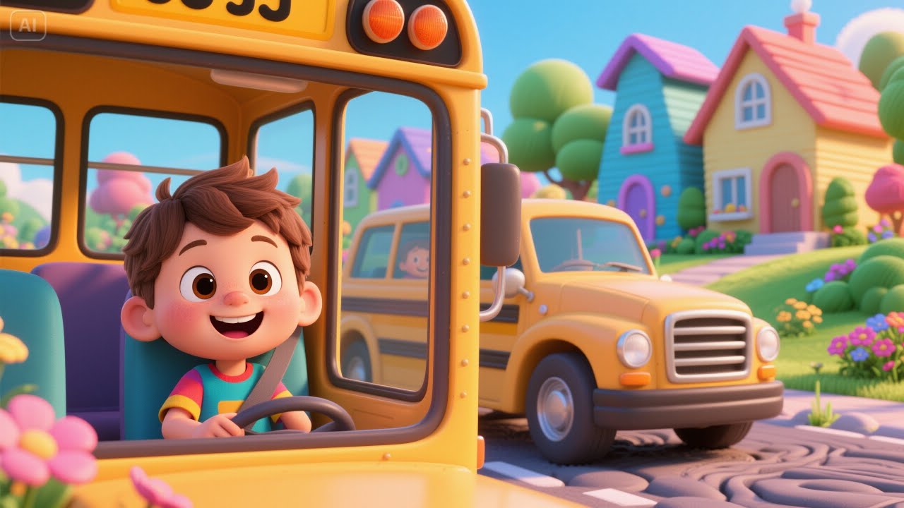 Wheels Go Round and Round – JJ’s School Bus Ride | Joyful School Bus ...