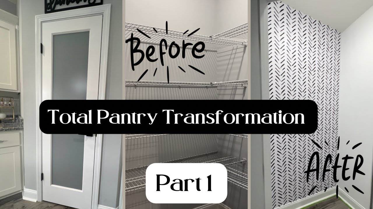 TOTAL PANTRY TRANSFORMATION|| EASY DIY PANTRY MAKEOVER|| PART 1|| NO WIRE SHELVING - YouTube
