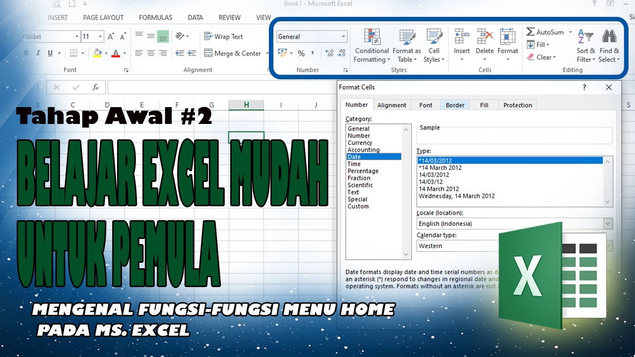 Fungsi Menu Home Pada Ms.Excel bagian#2 - YouTube