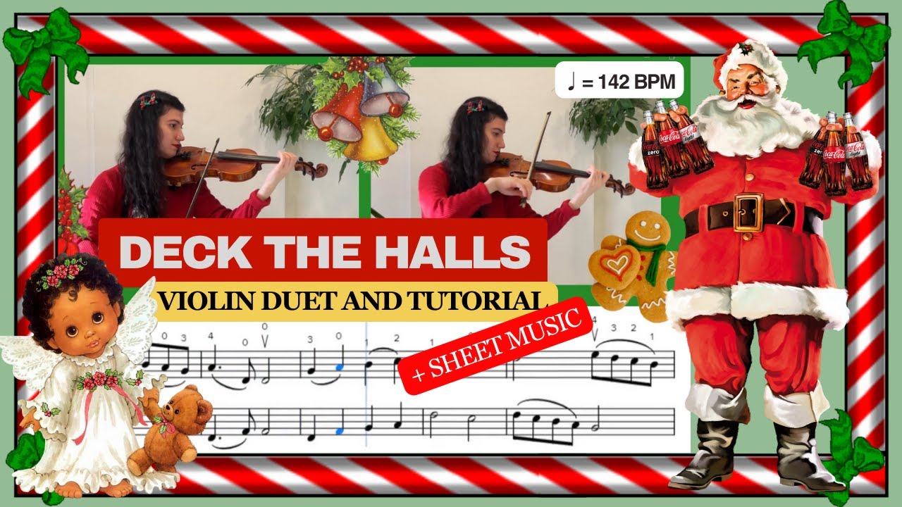 🎄 “Deck the Halls" Violin duet + tutorial | Easy Christmas & Holiday ...