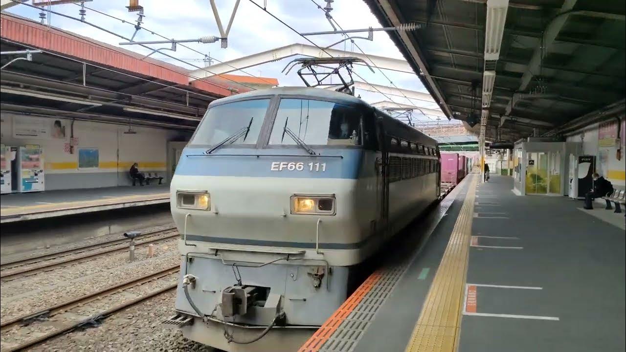 [隅田川シャトル] 3月2日新秋津駅 吹田A9運用 72レ EF66 111 - YouTube