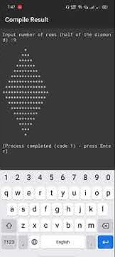 Pattern printing in C, diamond pattern#computerscience#coding# ...