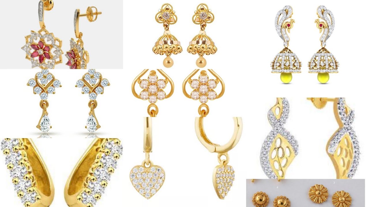 Latest Stylist Beautiful Light Gold Earring Designs/Earrings ...