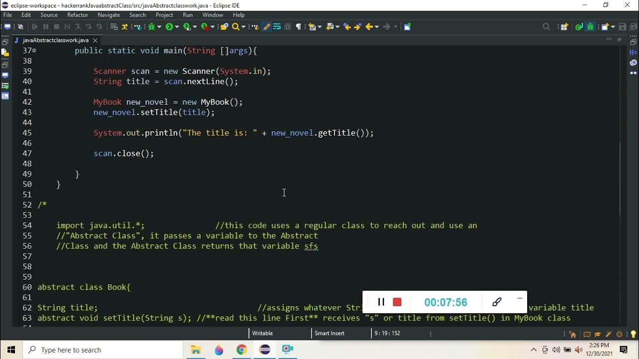hacker rank java abstract class tutorial for beginners - YouTube