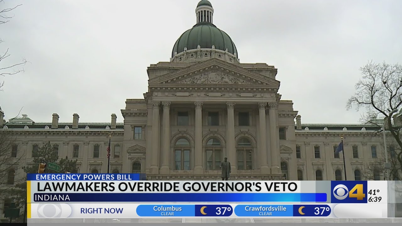 Indiana lawmakers override Governor Holcomb's veto - YouTube
