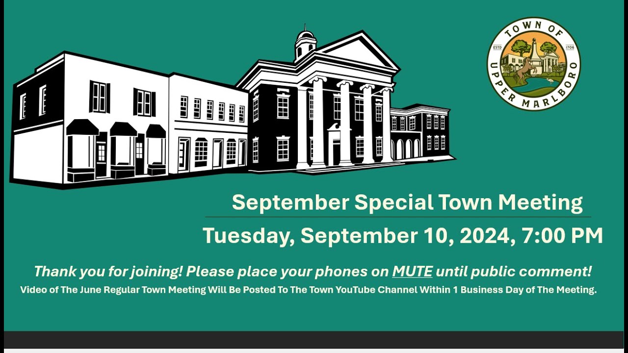 Special Town Meeting | Tuesday | September 10, 2024 | 7PM - YouTube