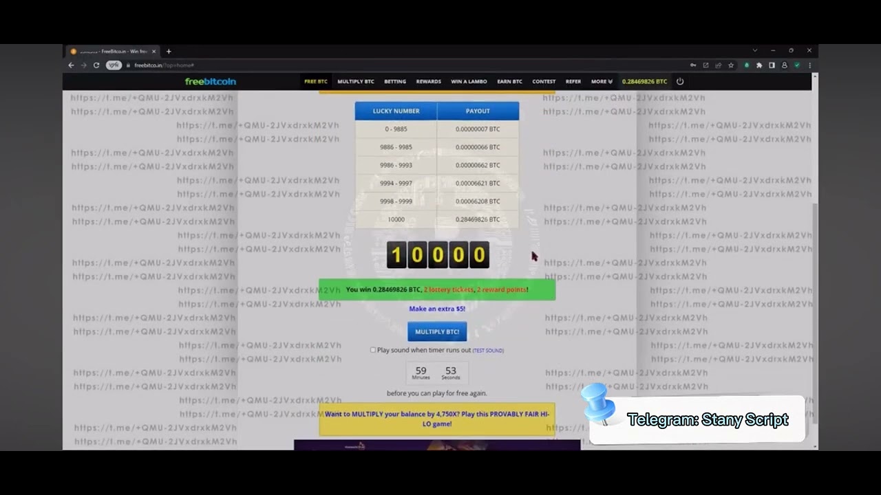 SCRIPT 0.28 BTC (#bitcoin ) for Freebitco,in (FreeBitco) Roll Hack ...