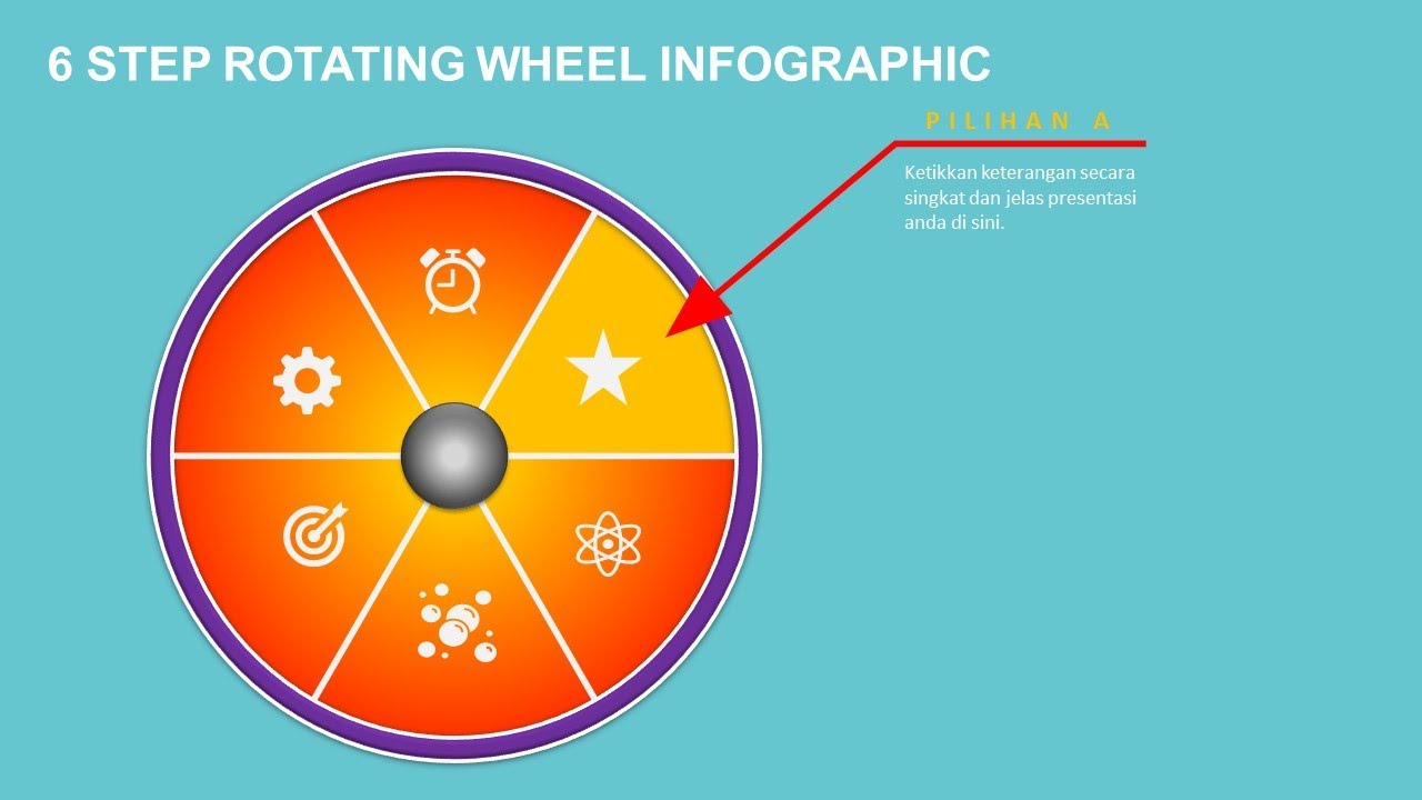Animasi Slide 6 Step Rotating Wheel Infographic di Powerpoint - YouTube