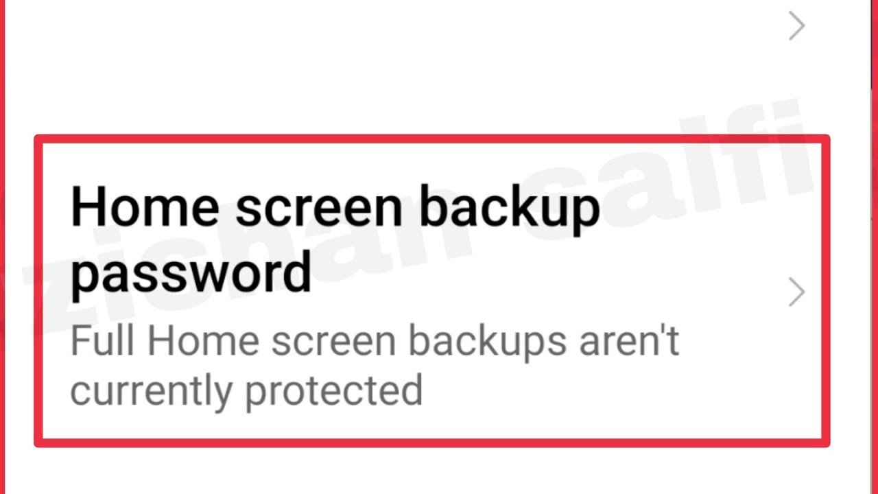How To Set Home screen Backup password in Android - YouTube