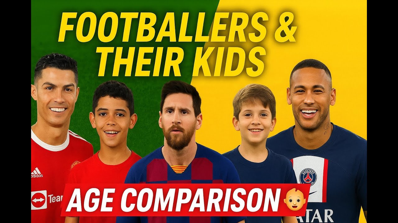 Famous Footballers & Their First Kids 👨‍👩‍👧‍👦 Age Comparison | Messi ...