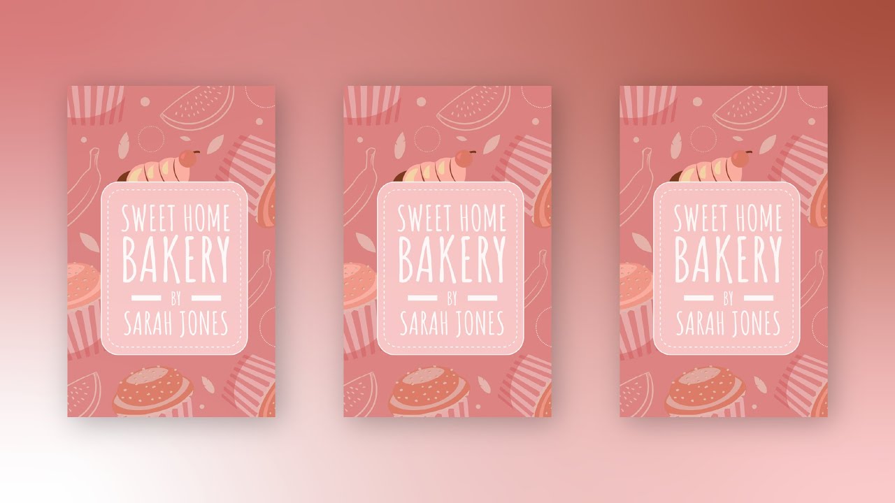 Design Book Cover of a Sweet Bakery Recipe Book Book - YouTube