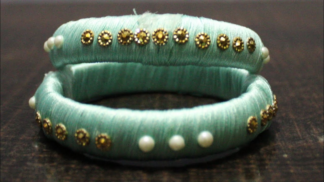old bangles reuse / silk thread uses bangles / diy - YouTube
